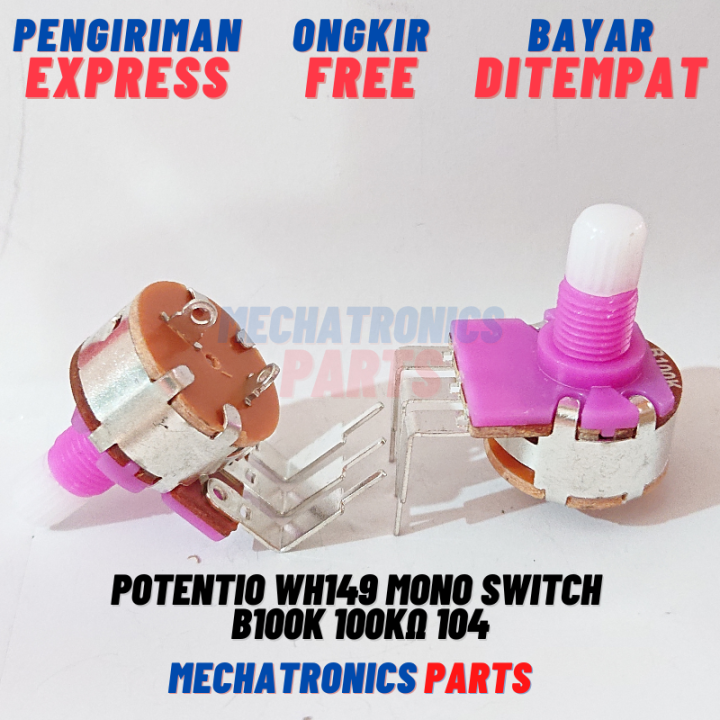 Potentio WH149 Mono Switch B100K, B500K Plastik Isolator AC Dimmer ...