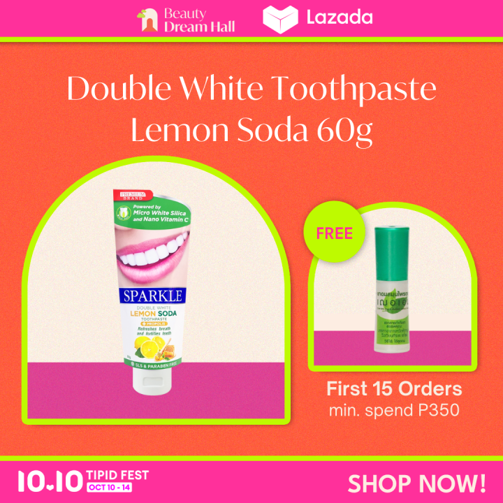 SPARKLE Double White Toothpaste Lemon Soda 60g [Healthy teeth whitening ...