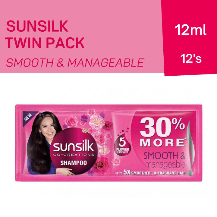 Sunsilk Twin Pack Sachet Shampoo (12's) (Pink) | Lazada PH