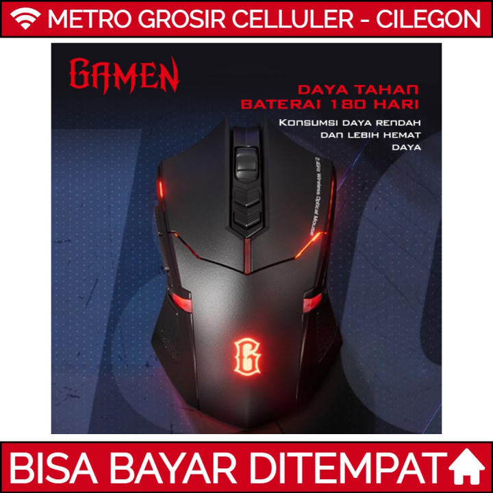 GAMEN GM300W Mouse Gaming Wireless Bluetooth 2400 DPI Black Original ...