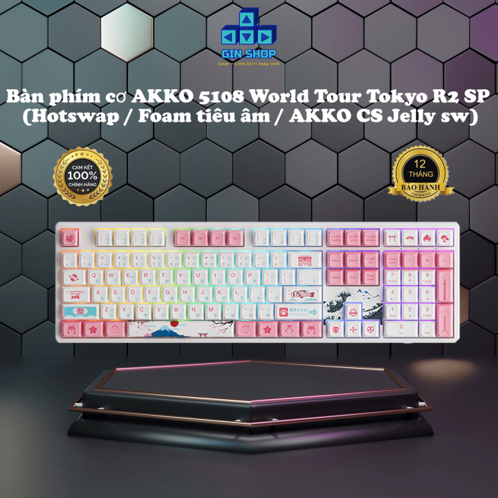 Bàn phím cơ AKKO 5108 World Tour Tokyo R2 SP (Hotswap / Foam tiêu âm ...