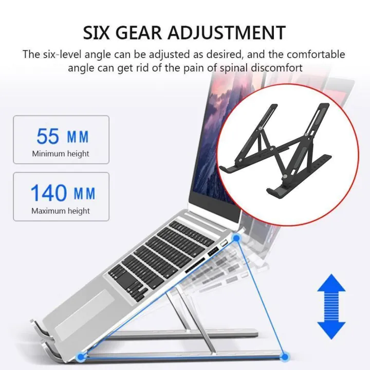 Adjustable Foldable Laptop Stand Desk Portable Notebook Computers Riser ...