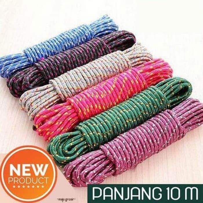 Tali Tambang Tali Jemuran Nilon 10 Meter Anti Selip Super Kuat Tahan ...