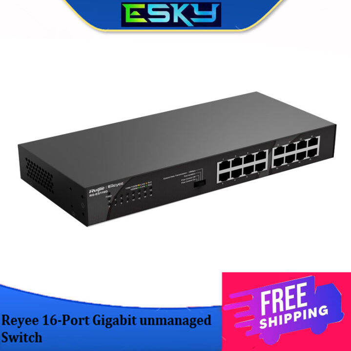 Ruijie RG-ES116G - 16-Port Gigabit Unmanaged Metal Switch (RG-ES116G ...