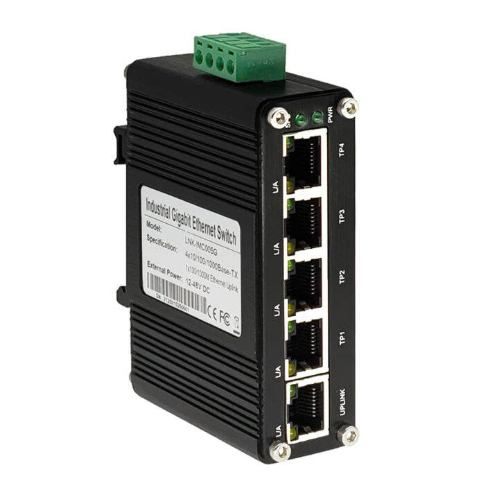 Mini Industrial 5 Port Gigabit Ethernet (POE) Switch Hardened 5-Port 10 ...