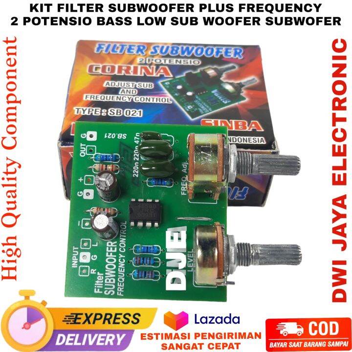 KIT FILTER SUBWOOFER PLUS FREQUENCY 2 POTENSIO BASS LOW SUB WOOFER ...