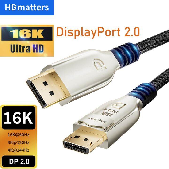 Displayport 2.0 cable 16K 8K Displayport cable 144Hz 240Hz cable ...