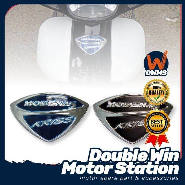 MODENAS KRISS110 FRONT EMBLEM LOGO (BLUE/BLACK) | Lazada