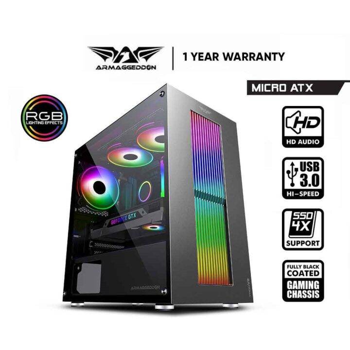 Armaggeddon Tron VII - ATX Gaming PC Case with Tempered Glass Side ...