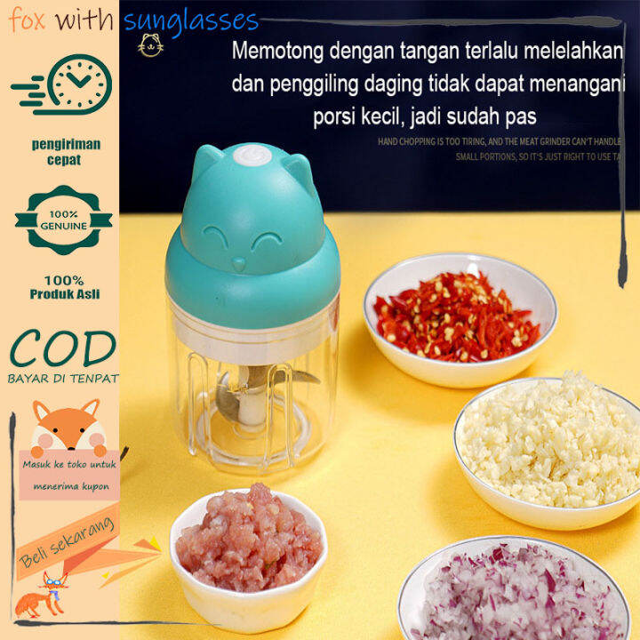 Blender Portable Dapur Penggiling Bumbu Daging/USB Isi Ulang 3-Blade ...