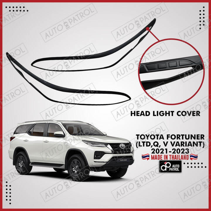 Toyota Fortuner 2021-2023 (LTD, Q, V variant) Head Lights Garnish Matte ...