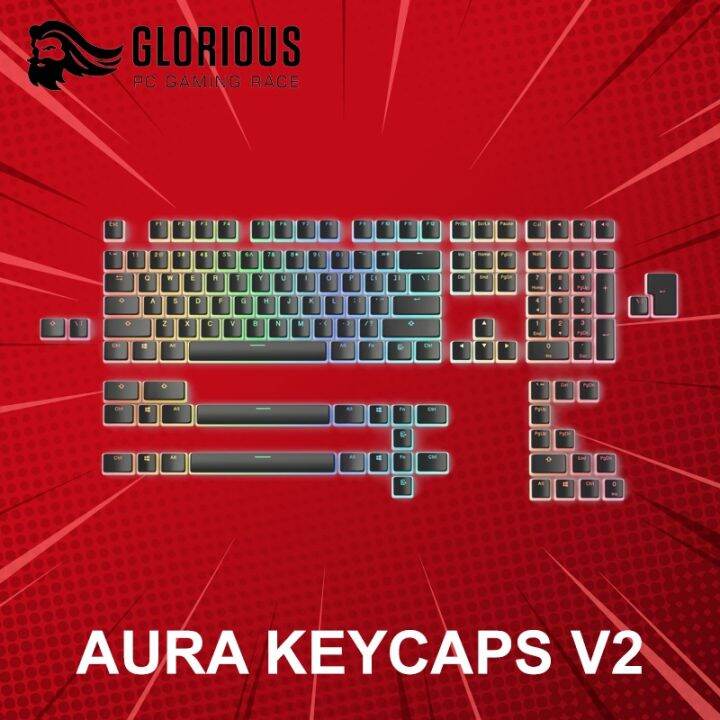 คีย์แคป Glorious Aura Keycaps V2 (ภาษาอังกฤษ) | Lazada.co.th