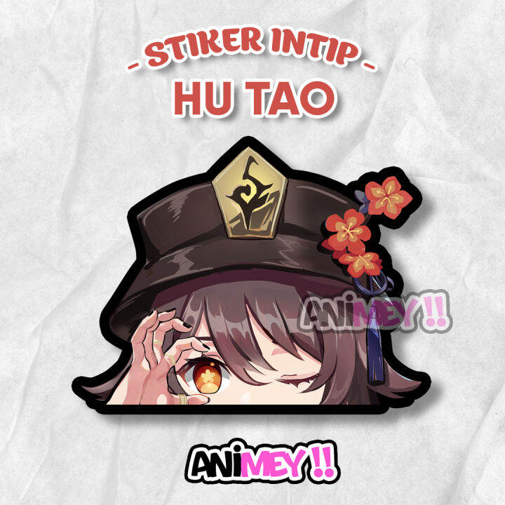 Stiker Intip Hu Tao Genshin Impact / Sticker Anime Waterproof | Lazada ...