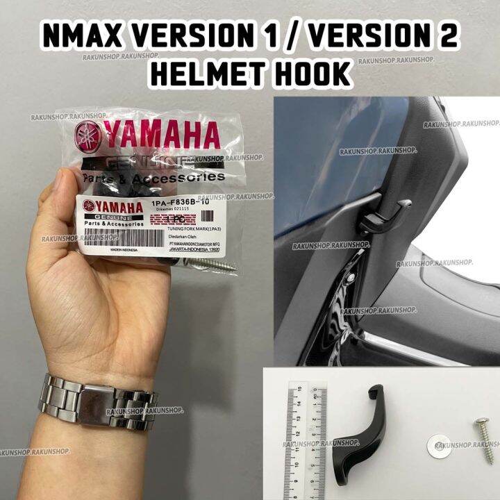 NMAX V1 V2 Helmet Hook Black Plug and Play Yamaha NMAX version 1 2 ...