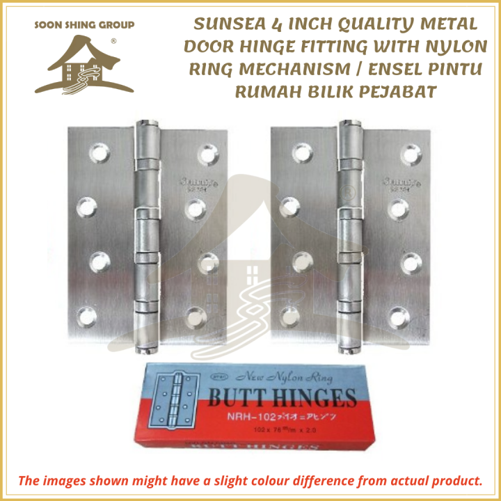 Sunsea 4 Inch Quality Metal Door Hinge Fitting with Nylon Ring Mechanism / Ensel Pintu Rumah ...