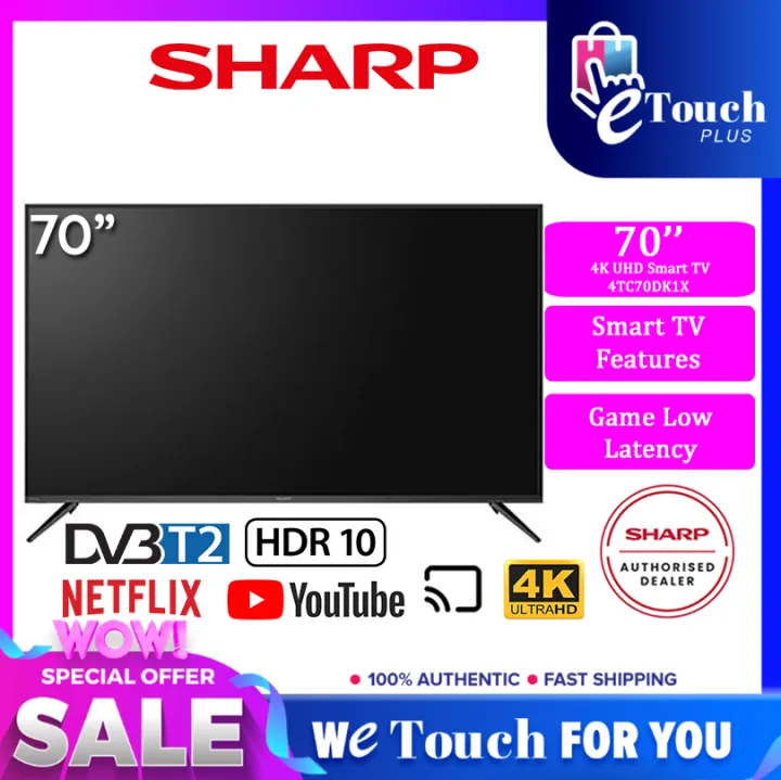 SHARP 70'' inch 4K HDR Android Smart LED TV [ 4TC70DK1X ] X4 Master ...