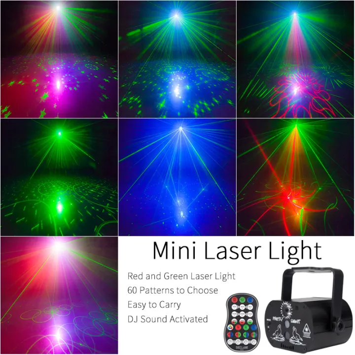 Party Lights Disco Laser Light Show Mini RG Lazer Projector RGB LED ...