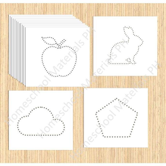 Montessori PIN POKING ACTIVITY SHEETS - Set of 40 - Assorted Dotted ...