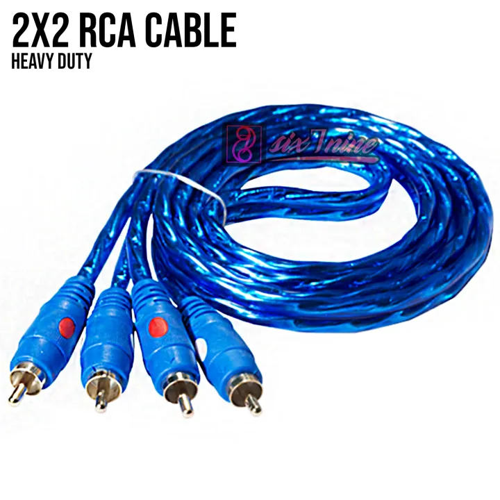 2X2 Heavy Duty 5M 2 Male RCA to 2 Male RCA Plug Jack Audio Video Stereo ...