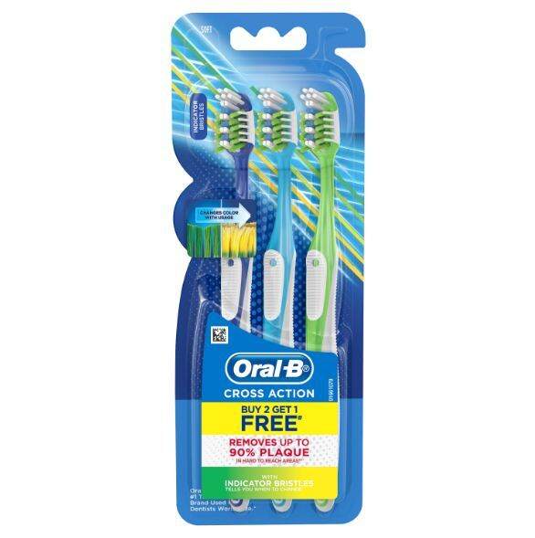 Oral-B Cross Action with Indicator Bristle Toothbrush 3s | Lazada