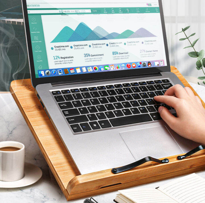 Laptop Stand Holder Wood Adjustable Foldable Computer Rack Shelf Tablet ...