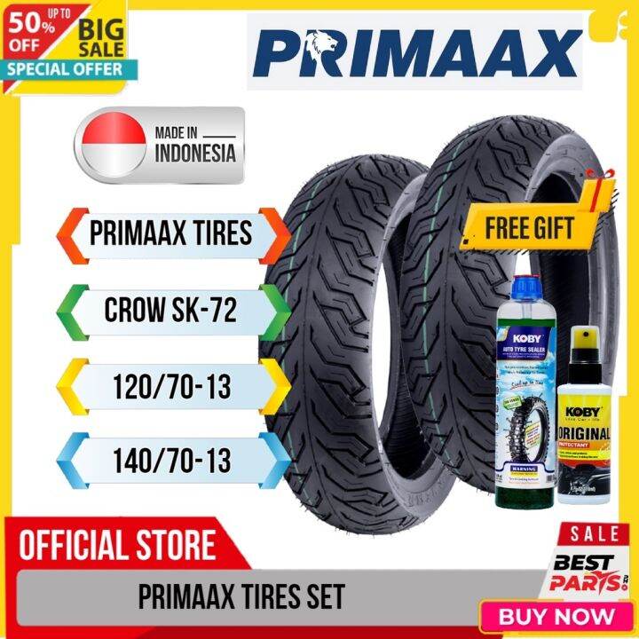 PRIMAAX TIRE [SIZE 13] SET 120/70-13 and 140/70-13 (SK-72 THE CROW ...