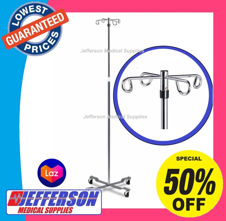 IV Stand 4 hook IV Stand For Dextrose Stainless Steel IV Pole | Lazada PH