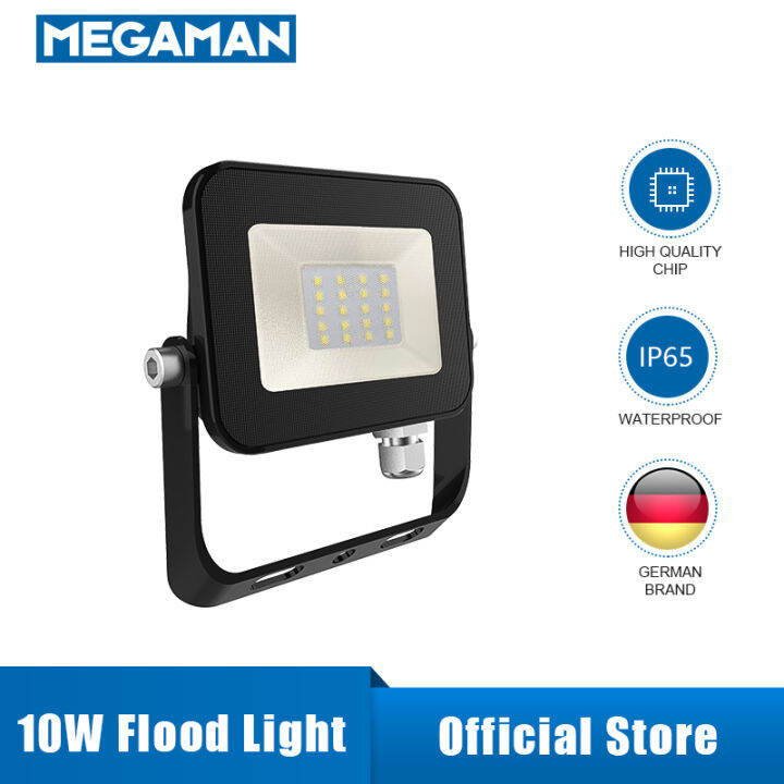 Megaman LED Floodlight Spotlight 10W 3000K 6500K IP65 BK Waterproof ...