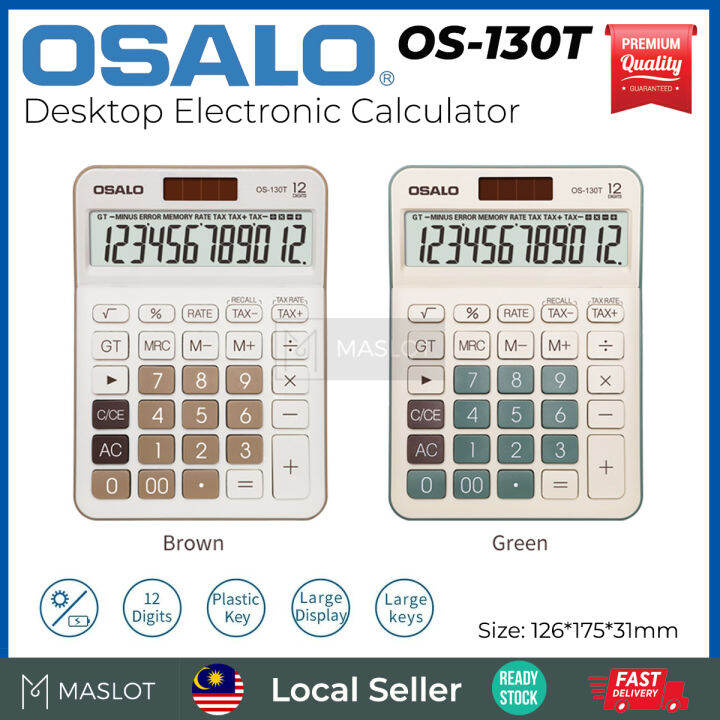 OSALO OS-130T 12 Digit Desktop Electronic Calculator Large Display Two ... OSALO OS-130T 12 Digit Desktop Electronic Calculator Large Display Two ...