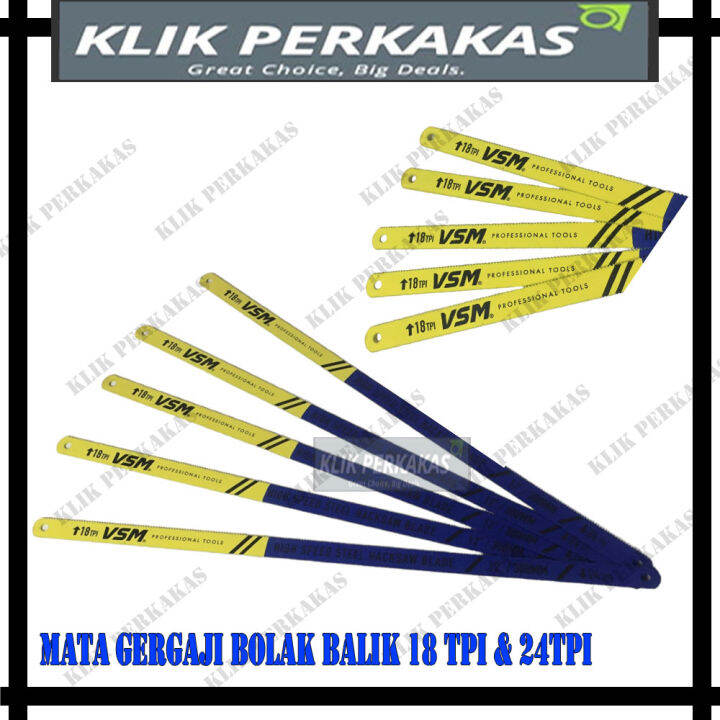 Mata Gergaji Graji Besi Bolak Balik 12 Inch 18 TPI & 24 TPI Mata ...