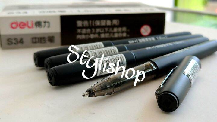 (Deli-S34) Bulpen Gel 1.0 mm, Pena Tanda Tangan, Gel Pen, Pulpen Tebal ...