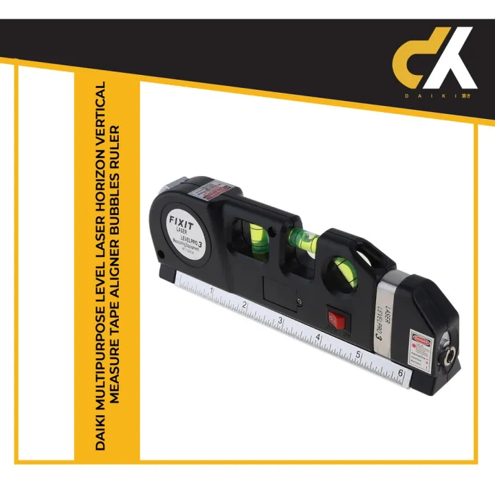 tape measure for construction Daiki Multipurpose Level Laser Horizon Vertical Measure Tape ...