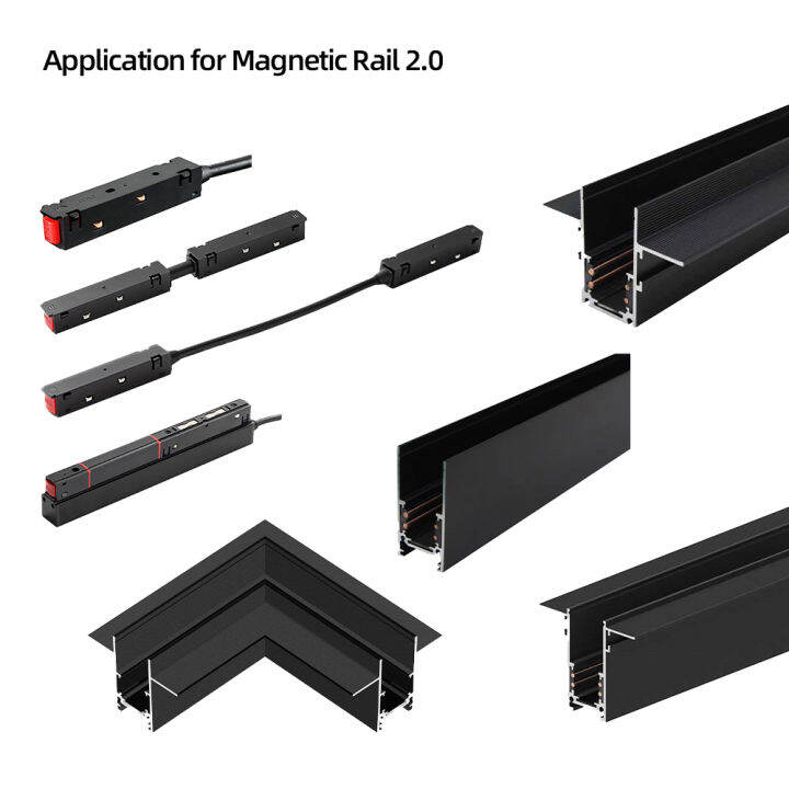 LED Magnetic Track Light System Accessories Rail Connector Track Rail ...