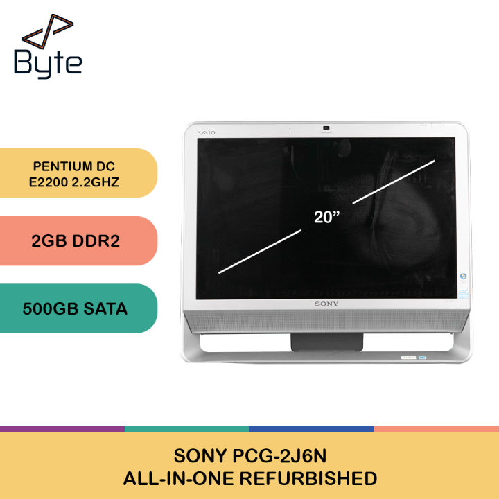 BYTE | SONY All in One REFURBISHED | 20"W / LCD / 1X2GBDDR2 / 500SATA / DVD / WIFI / CAM ...