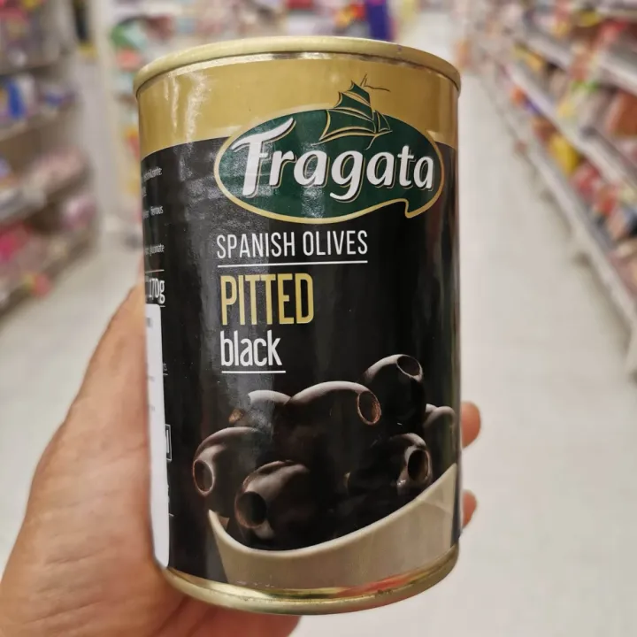Fragata Pitted Spanish Black Olives ฟรากาตา มะกอกดำไม่มีเม็ดในน้ำเกลือ 400 กรัม | Lazada.co.th