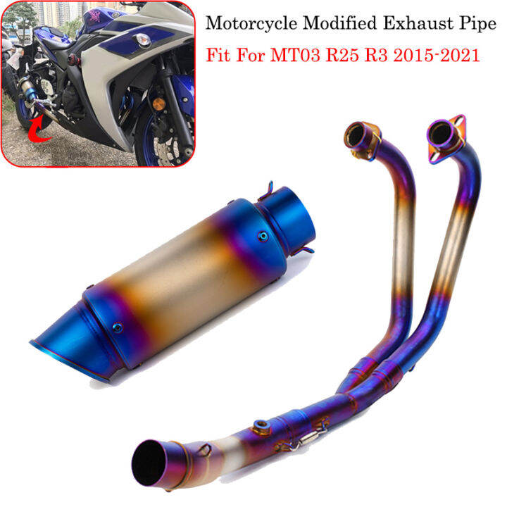 Slip On Motorcycle Full Systems Exhaust Escape Modified Front Middle