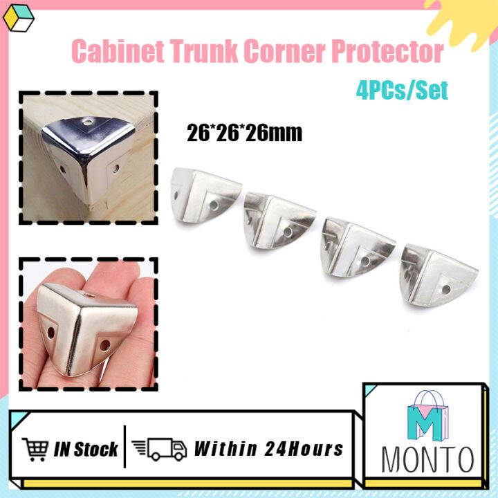 4PCs/Set Silver Cabinet Trunk Corner Protector Furniture Case Box ...