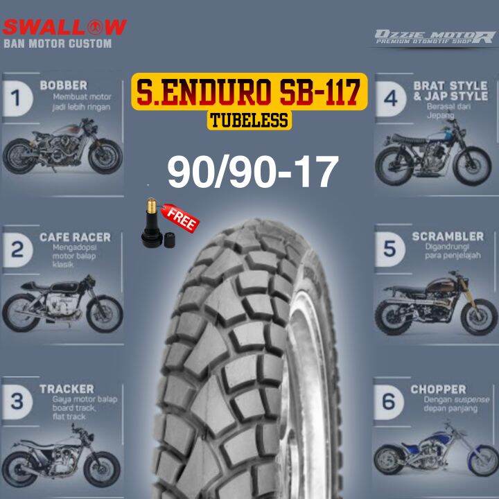 SWALLOW STREET ENDURO SB-117 BAN TUBELESS DUAL PURPOSE RING 17 / 18 ...