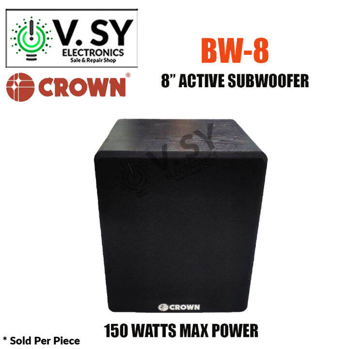 Original Crown BW-8 150 Watts Max Power 8" Active Subwoofer BW8 | Lazada PH