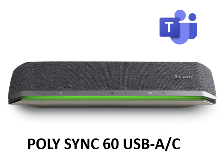 Poly Sync 60 Smart Wireless Conference Speakerphone UC/MS, USB-A/USB-C ...