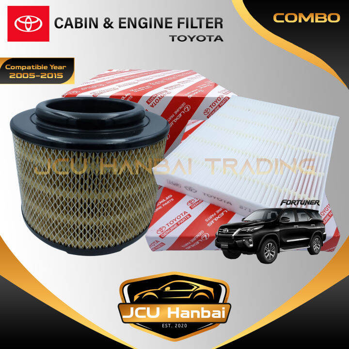 COMBO Cabin Filter, and Engine Filter for Toyota Fortuner 2005, 2006 ...