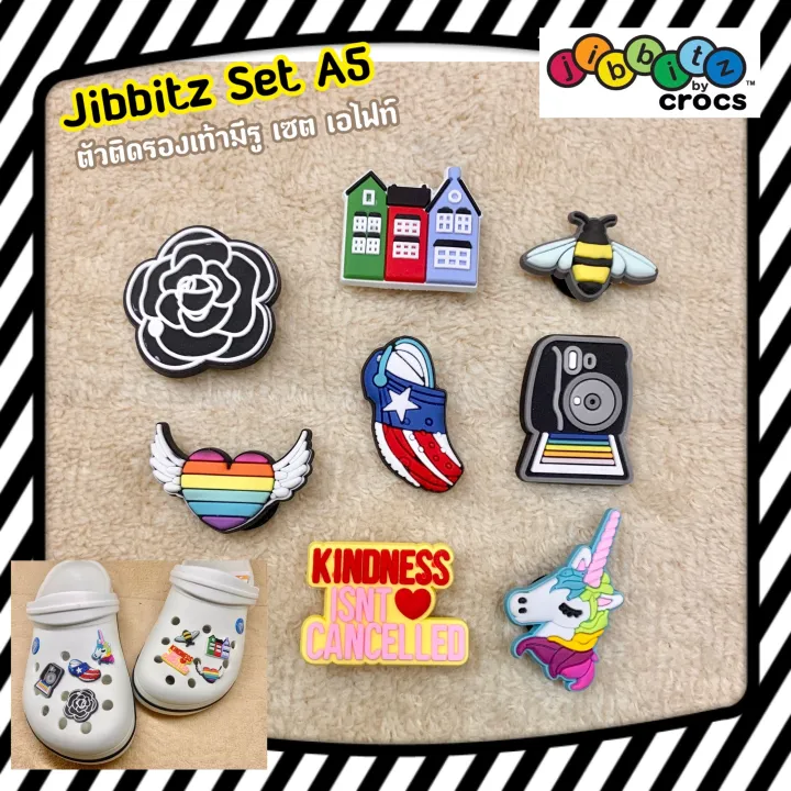 Jibbitz Set A5 🍄🌷🌹ตัวติดรองเท้ามีรู เซต เอไฟท์ | Lazada.co.th