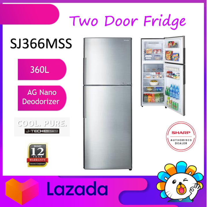 Sharp 360L Inverter Smile Twin Door Refrigerator / SJ366M | Lazada