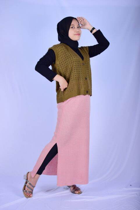 Rok span rajut/Rok rajut belah samping | Lazada Indonesia