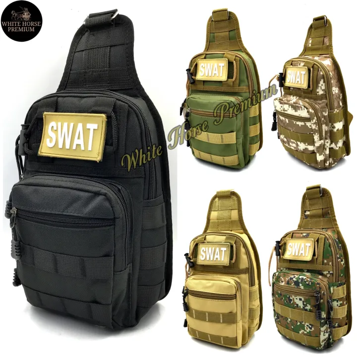 SWAT Plain Colour Army Chest Bag Men Crossbody Bag Sling Bag Shoulder ...