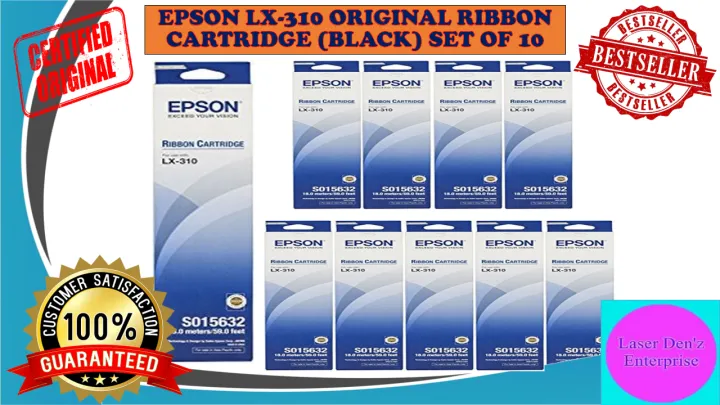 EPSON S015632 ORIGINAL RIBBON CARTRIDGE (BLACK) FOR EPSON LX-310 ...