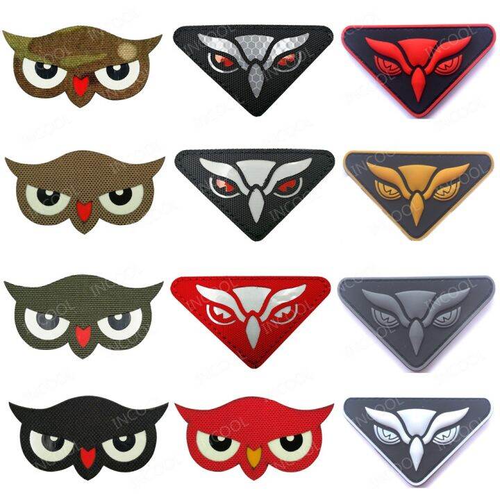 【CW】 Reflective Patches Eyes Infrared Tactical Biker Badges In Dark ...