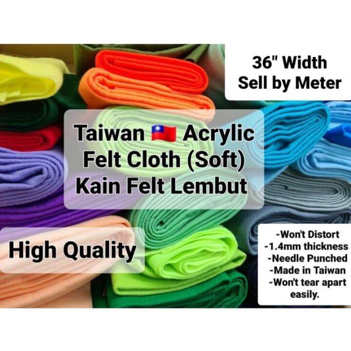 (Pre-Cut Small pcs) Soft Acrylic Felt Cloth from Taiwan / Kain Felt ...