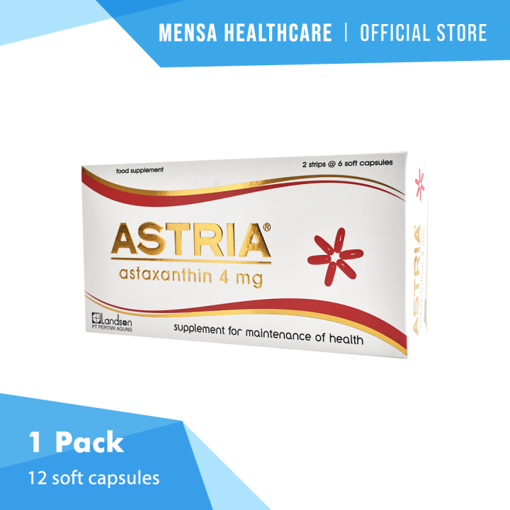 ASTRIA ASTAXANTHIN 4 MG SUPLEMEN KAPSUL VIT C DAN E - Isi 12 Kapsul ...