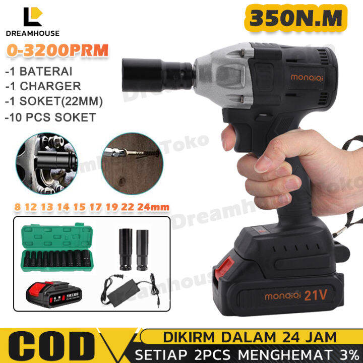 Bor Impact Wrench Cordless Brushless bor Baterai 48S - Mesin Bor 48s ...